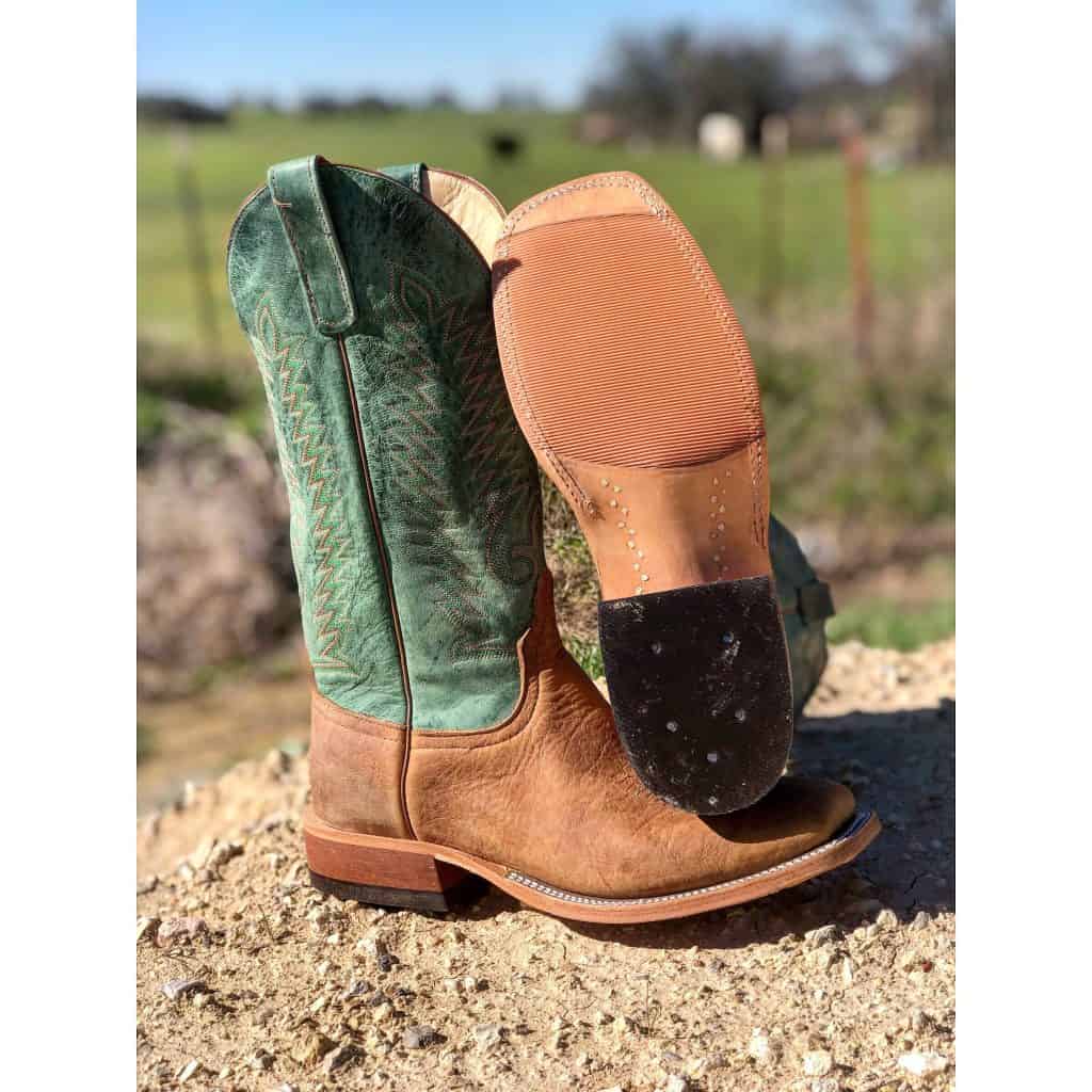 Rios of Mercedes Natural Brahma Bison Tall Top Boot - Saddle Rags