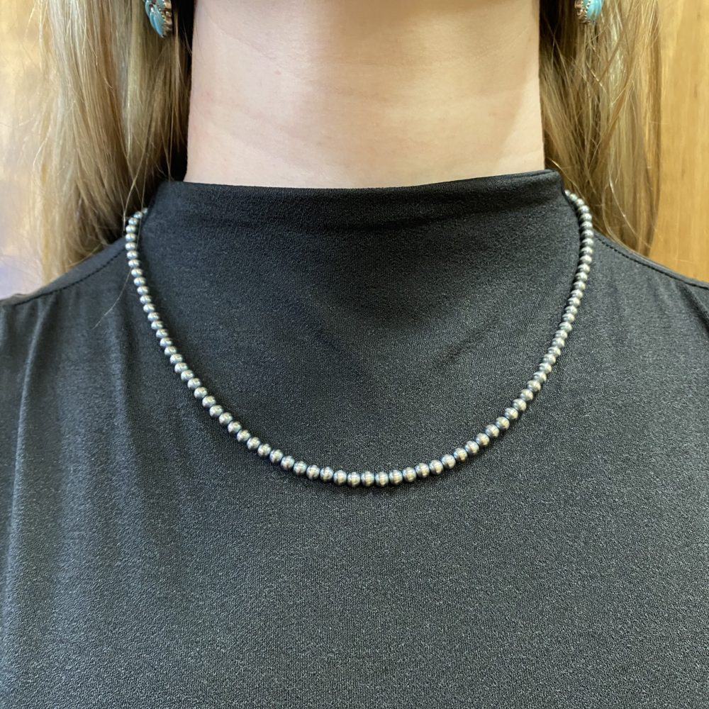 Navajo Pearl 4mm Necklace - Saddle Rags