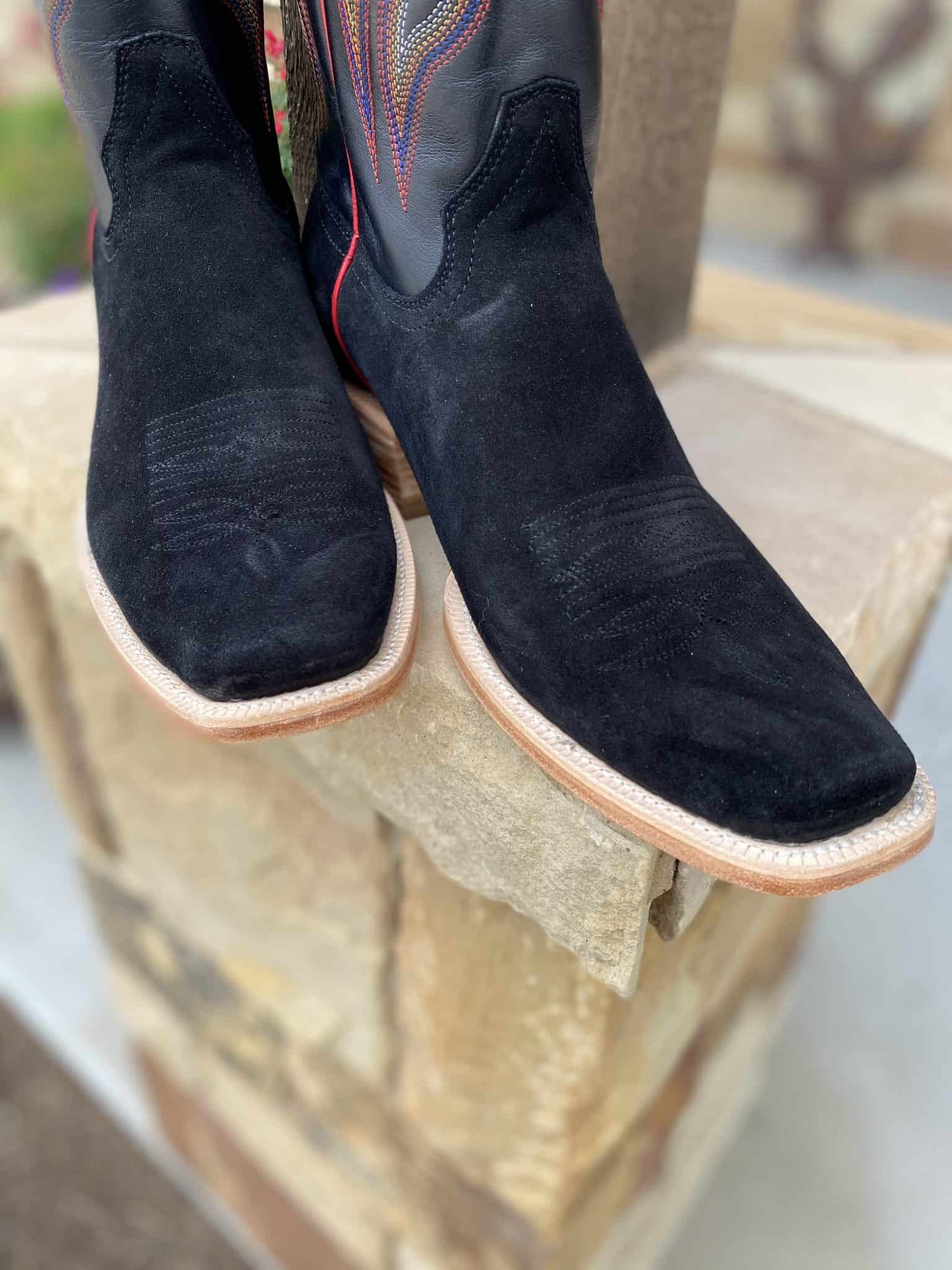 R. Watson Men's Black Sinatra Boots - Saddle Rags