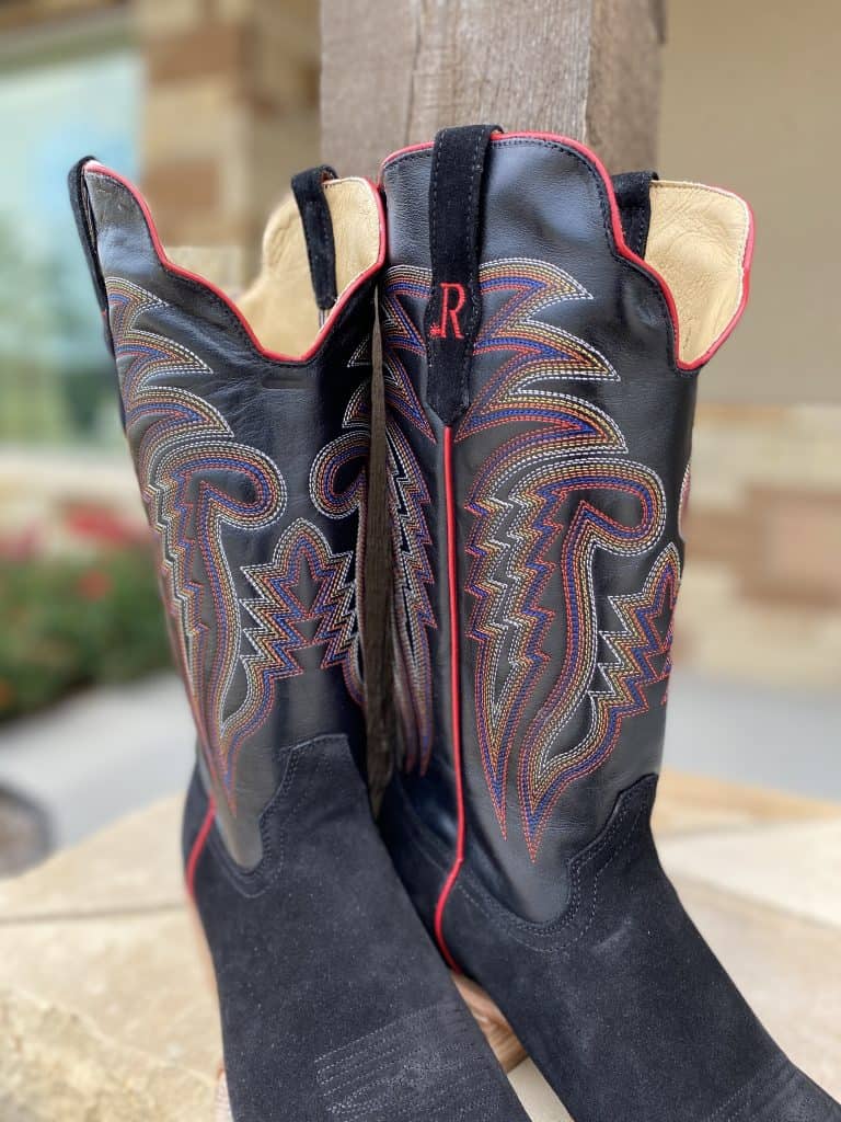 R. Watson Men's Black Sinatra Boots - Saddle Rags