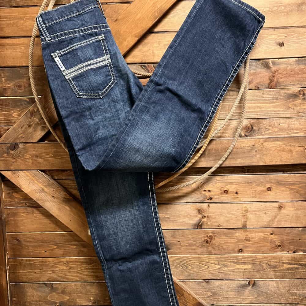 Cinch White Label Arena Flex Jean Dark Stonewash Saddle Rags