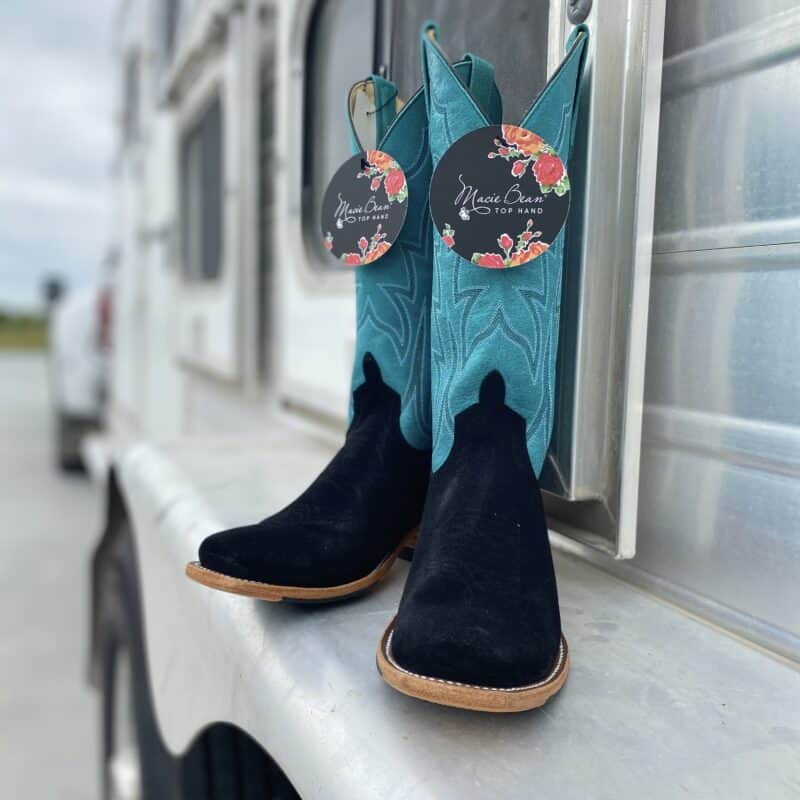 Macie Bean Top Hand Black Suede Boot - Saddle Rags