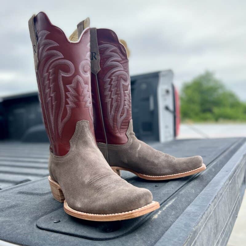 R. Watson Men's Charcoal Rough-Out Boot - Saddle Rags