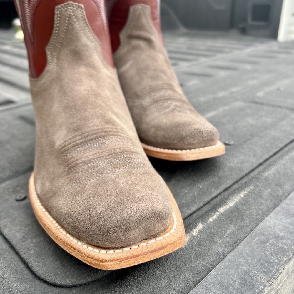 R. Watson Women's Charcoal Rough-Out Boot - Saddle Rags