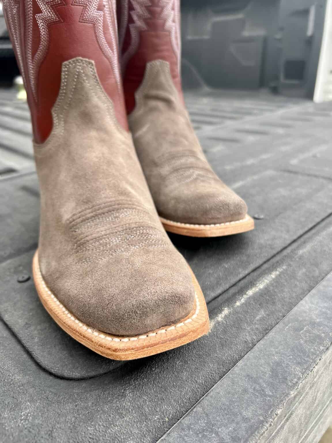 R. Watson Men's Charcoal Rough-Out Boot - Saddle Rags