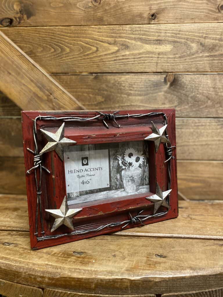 Red Distressed Wood 4x6 Frame - Saddle Rags