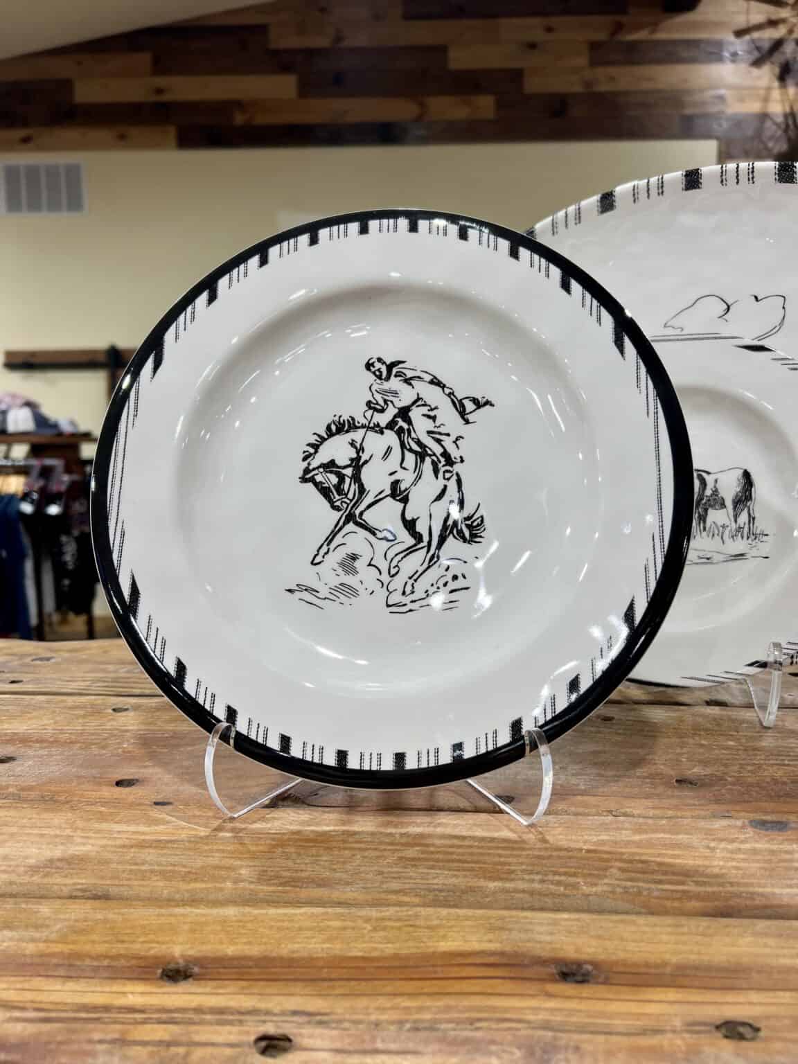 Ranch Life Individual Dinner Plate - Saddle Rags