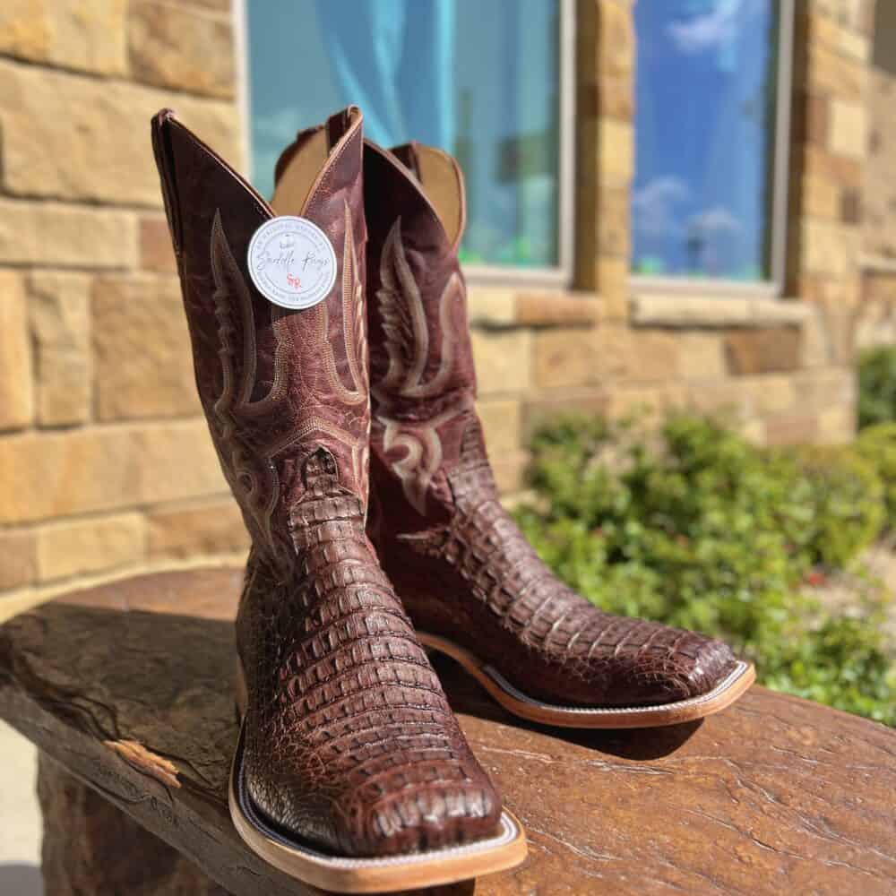 Anderson Bean Men's Chocolate Lux Hornback Caiman Boot - Saddle Rags