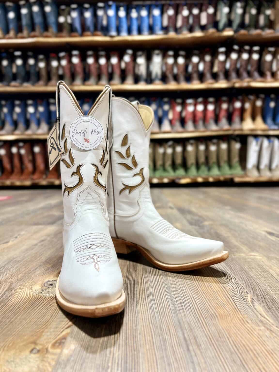 Fenoglio White Drill Team Inlay Boot - Saddle Rags