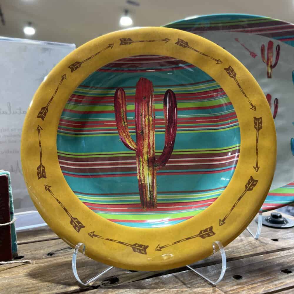 Cactus Melamine Dinner Plate - Saddle Rags