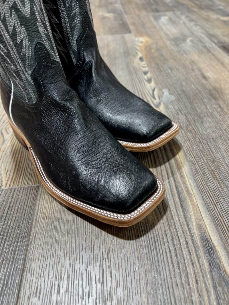 Anderson Bean Men's Black Smooth Ostrich Boot - Saddle Rags
