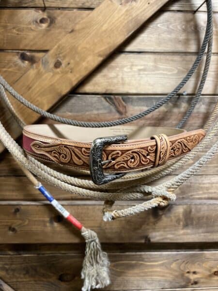 R. Watson Pink Roughout Underlay Belt - Saddle Rags