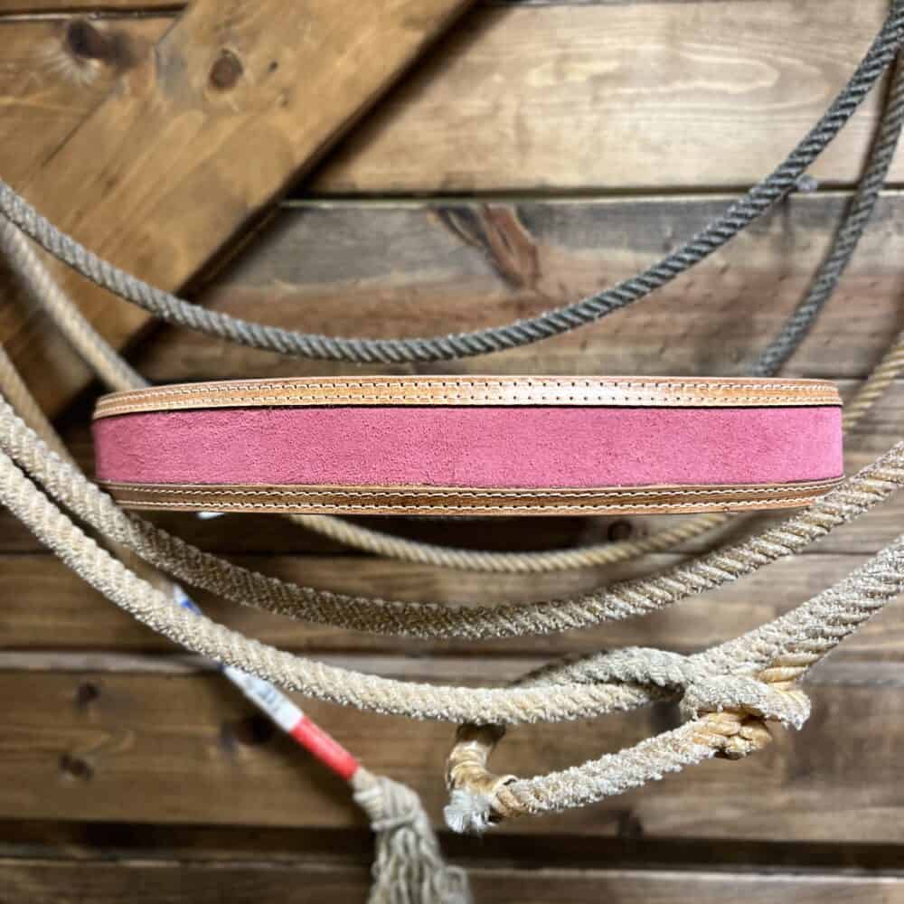 R. Watson Pink Roughout Underlay Belt - Saddle Rags