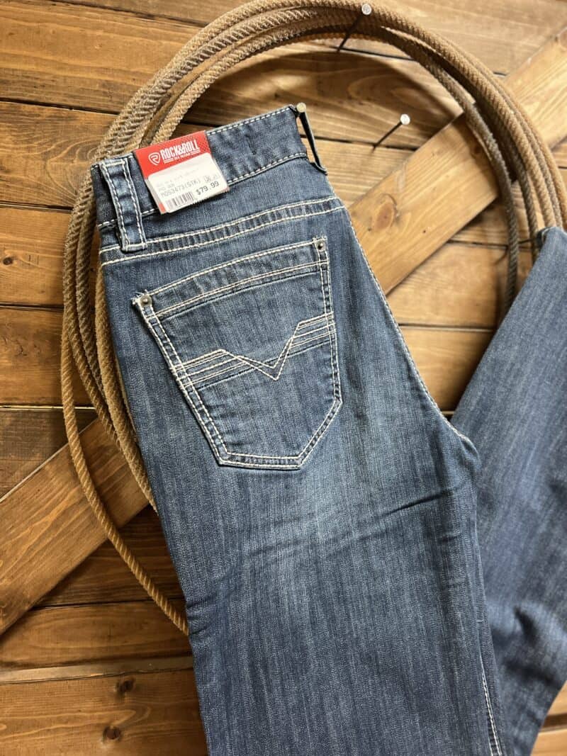 Rock & Roll Double Barrel Relaxed Straight Leg ReFlex Jean - Saddle Rags