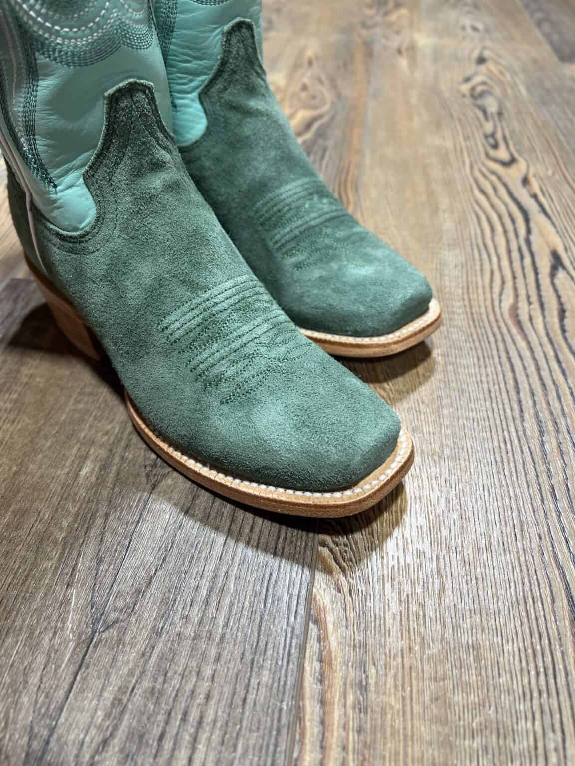 R. Watson Women's Teal Rough-Out Boot - Saddle Rags