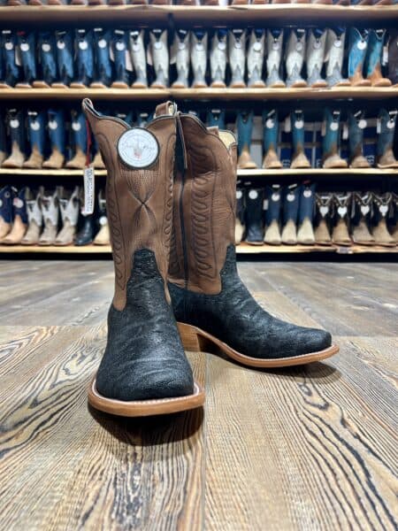 Rios of Mercedes Black Elephant Cutter Toe Boot - Saddle Rags