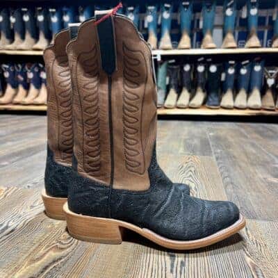 Rios of Mercedes Black Elephant Cutter Toe Boot - Saddle Rags