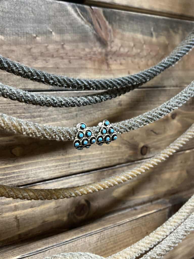 Channel Cut Snake Eye Turquoise Earrings - Saddle Rags