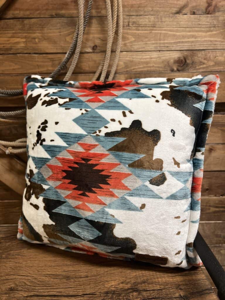 Wrangler Southwest Cowhide Plush Sherpa Pillow - Saddle Rags