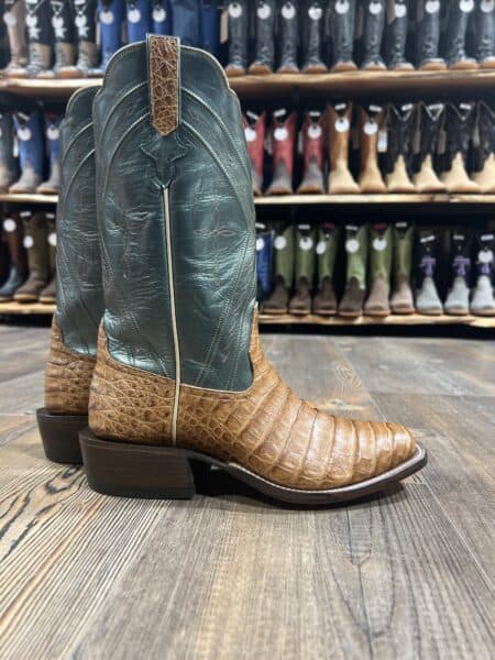 Rios of Mercedes Men's Tan Caiman Belly Boot - Saddle Rags
