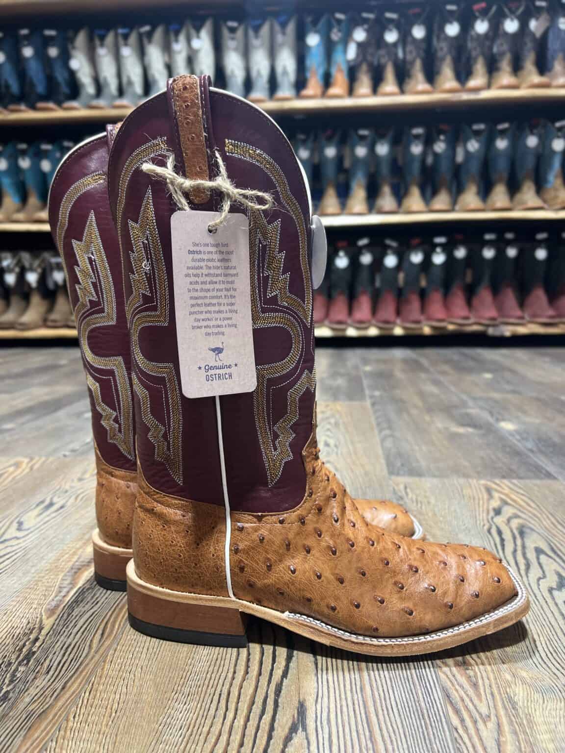 Anderson Bean Men's Brandy Full Quill Ostrich Boot - Saddle Rags