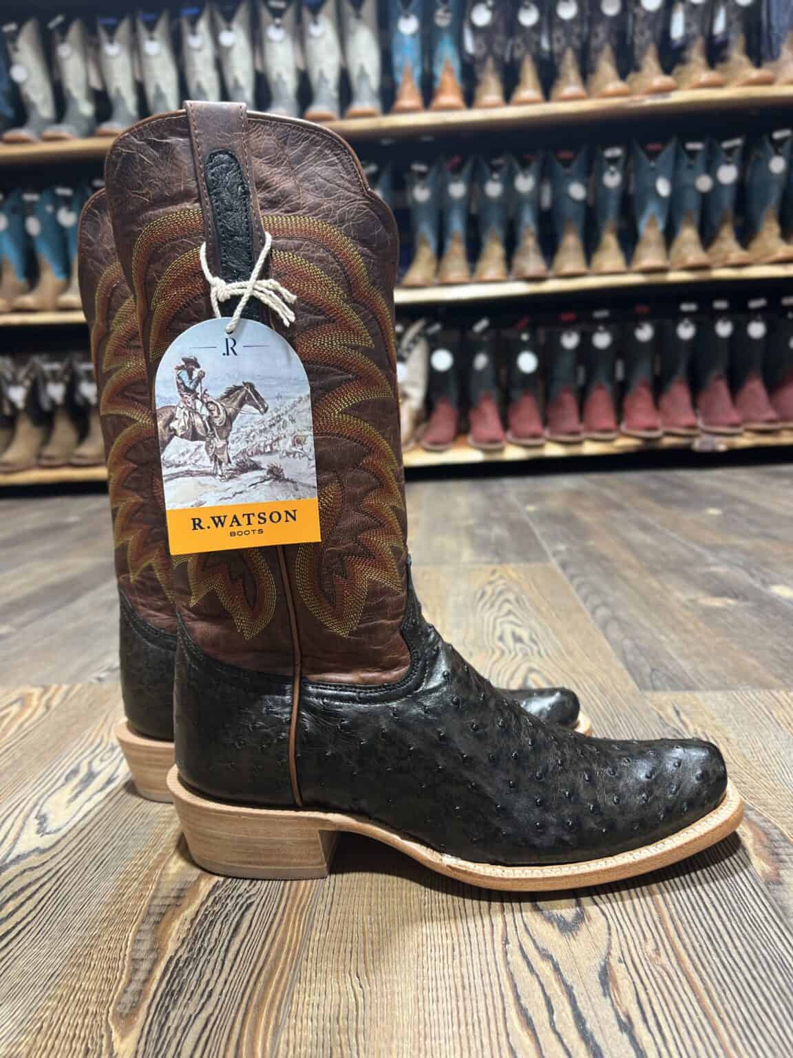R. Watson Men's Nicotine Full Quill Boot - Saddle Rags