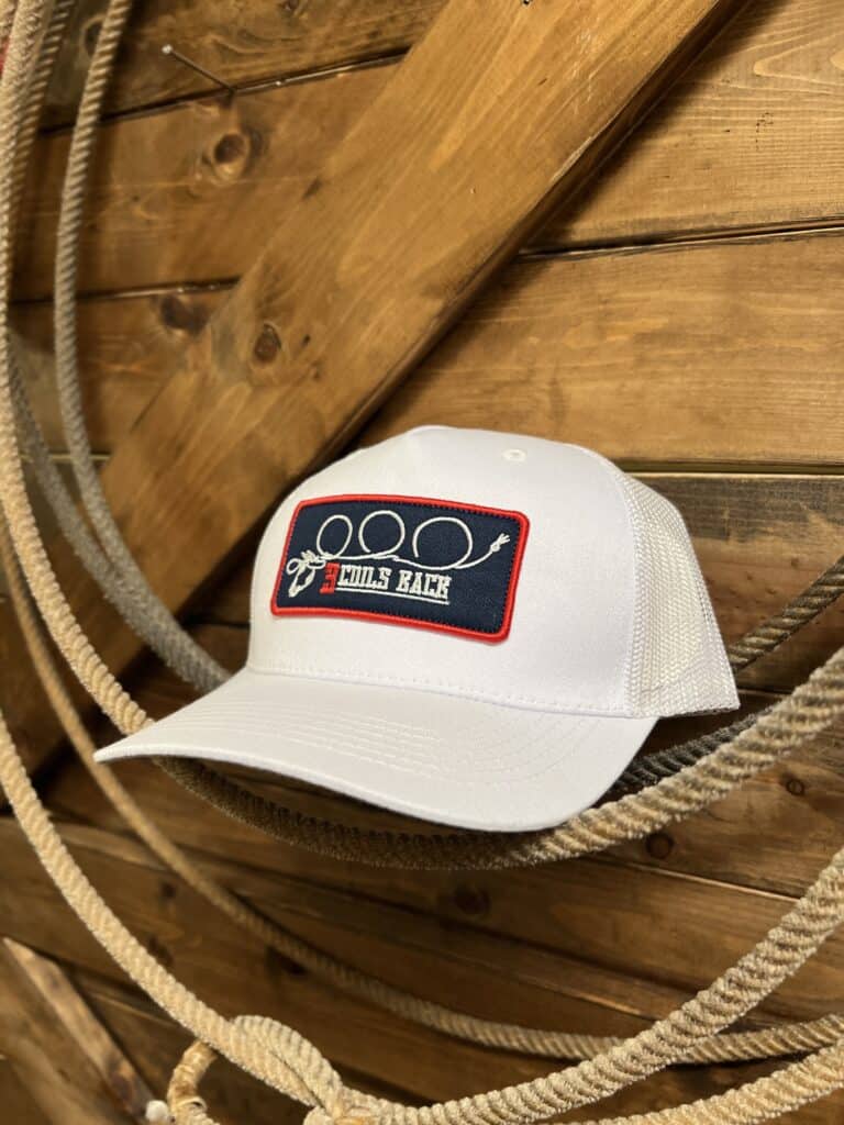 3 Coils Back White Cap - Saddle Rags
