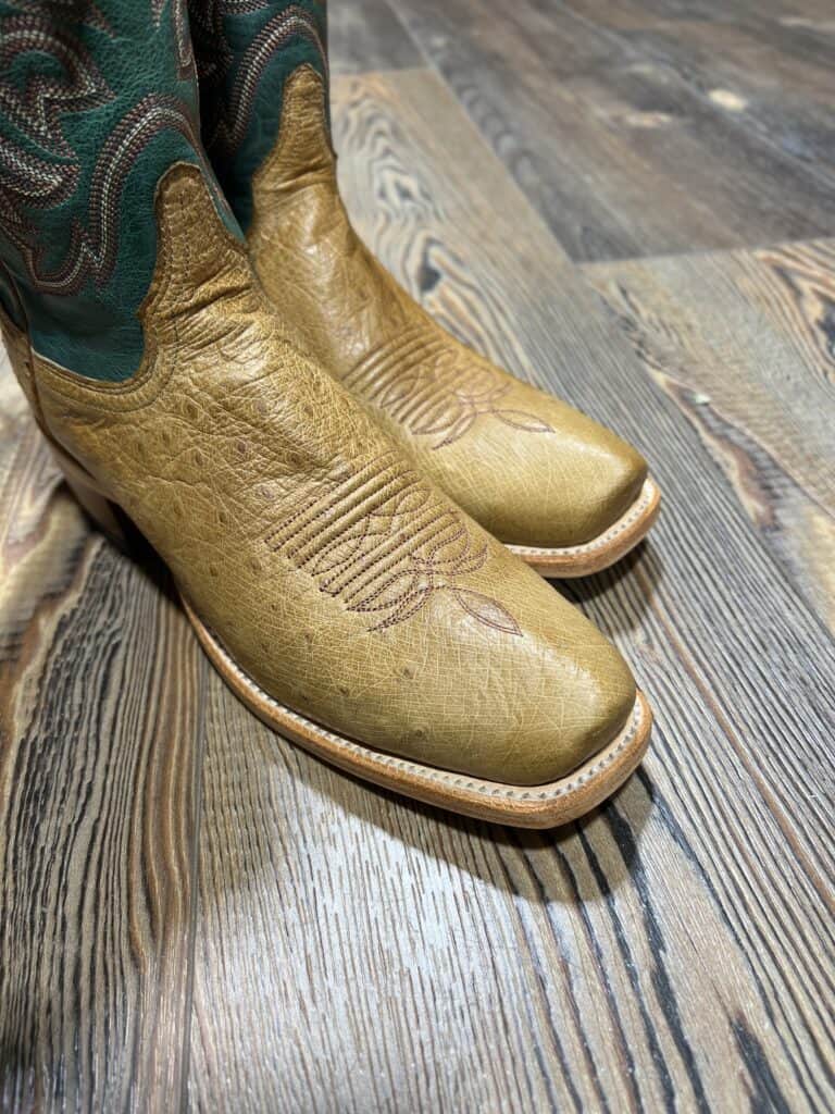 Justin USA Made Antique Saddle Smooth Ostrich Boot - Saddle Rags
