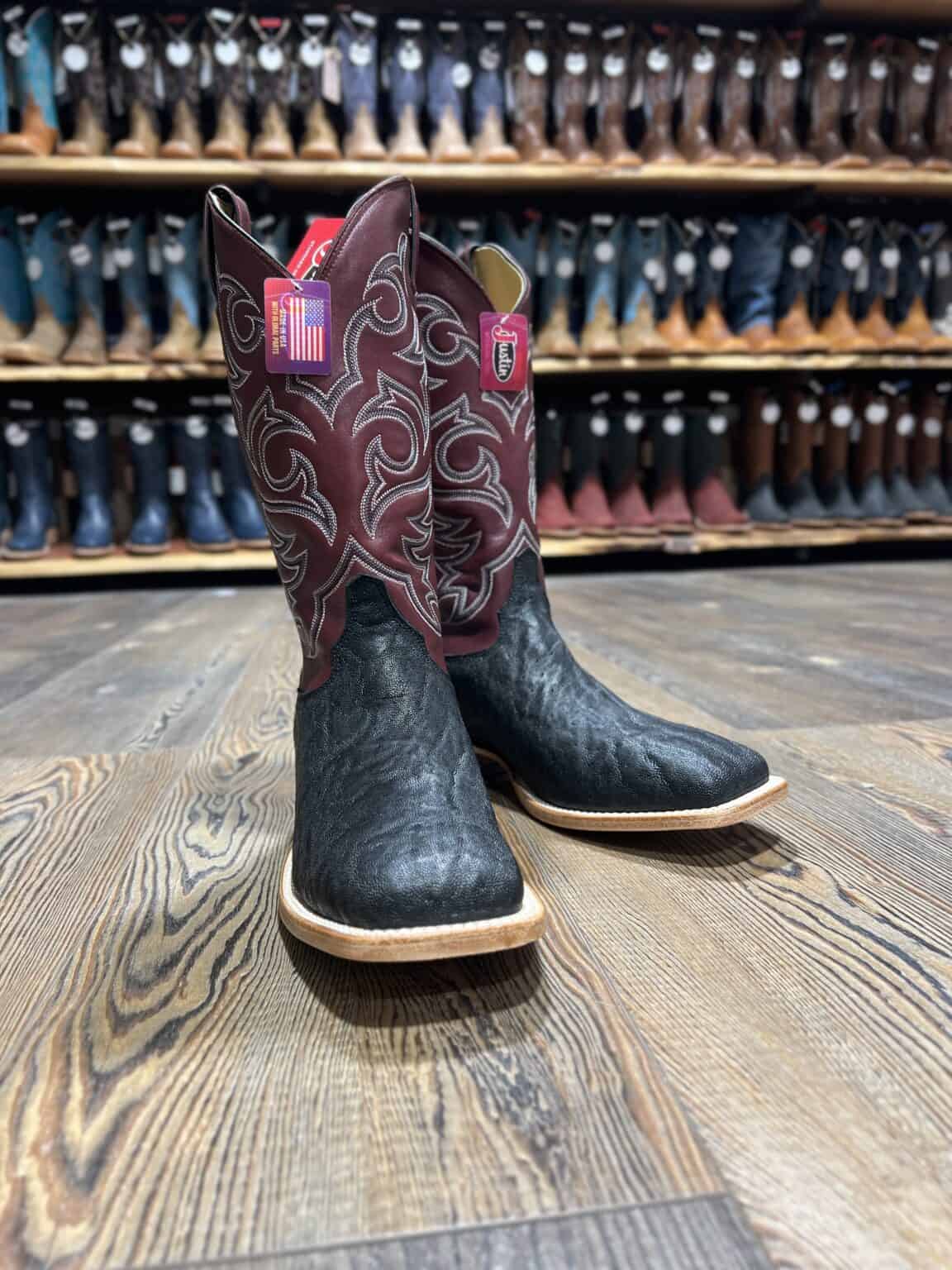Justin USA Made Black Elephant Boot - Saddle Rags