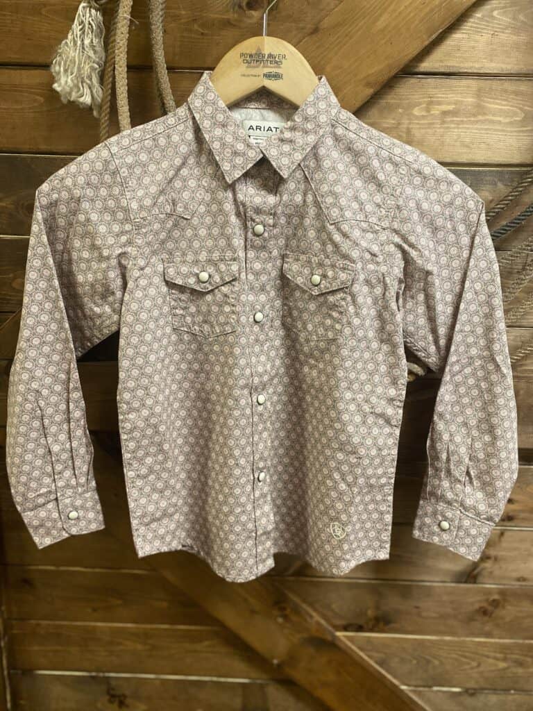 Girls Ariat Caidan Sea Spray Pearl Snap - Saddle Rags