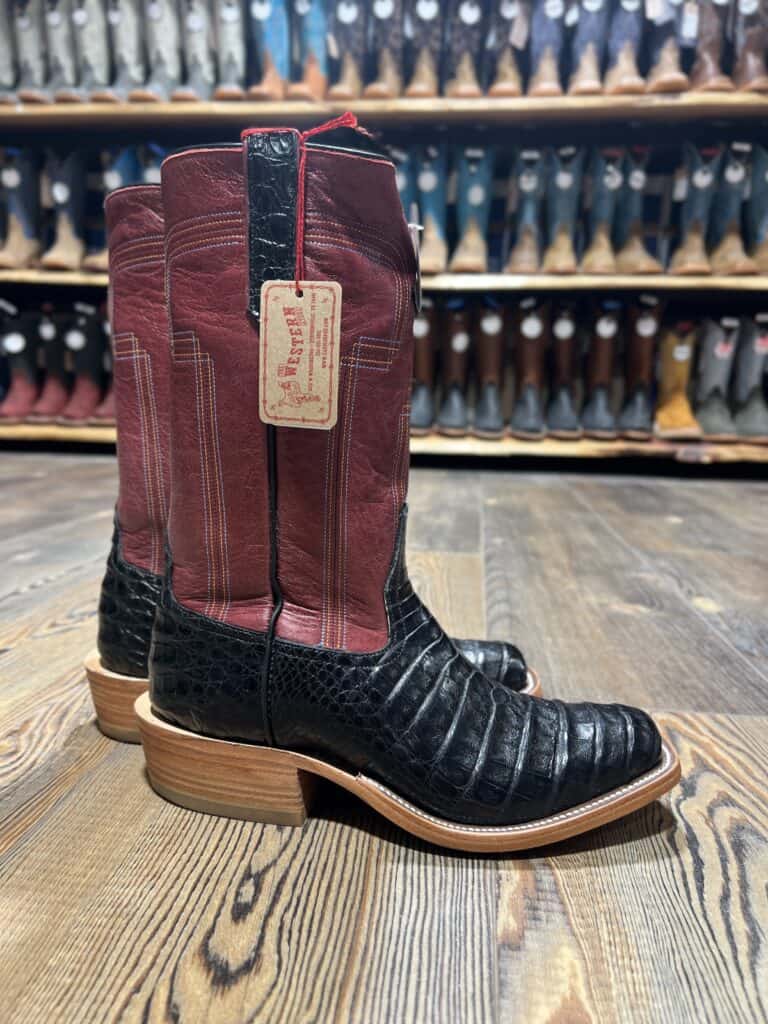 Rios of Mercedes Men's Black Caiman Boots - Saddle Rags