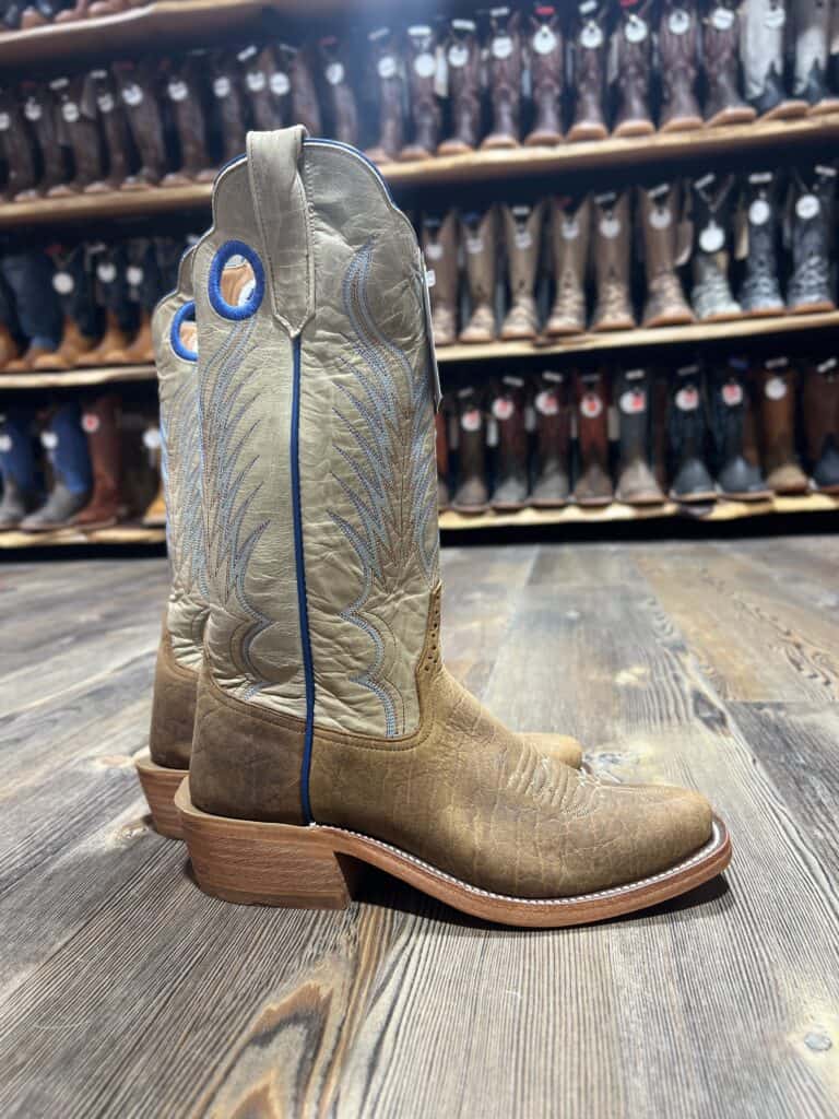 Rios of Mercedes Men's Natural Brahma Bison KS Toe Boot - Saddle Rags