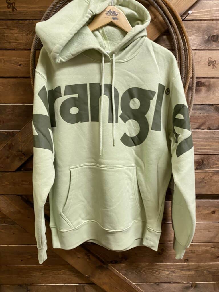 Womens Wrangler Logo Hooded Pullover - Saddle Rags