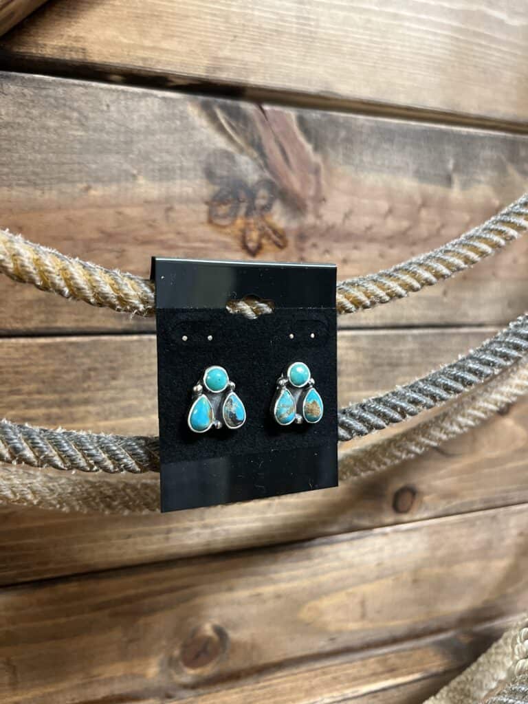 Turquoise Bee Stud Earrings - Saddle Rags