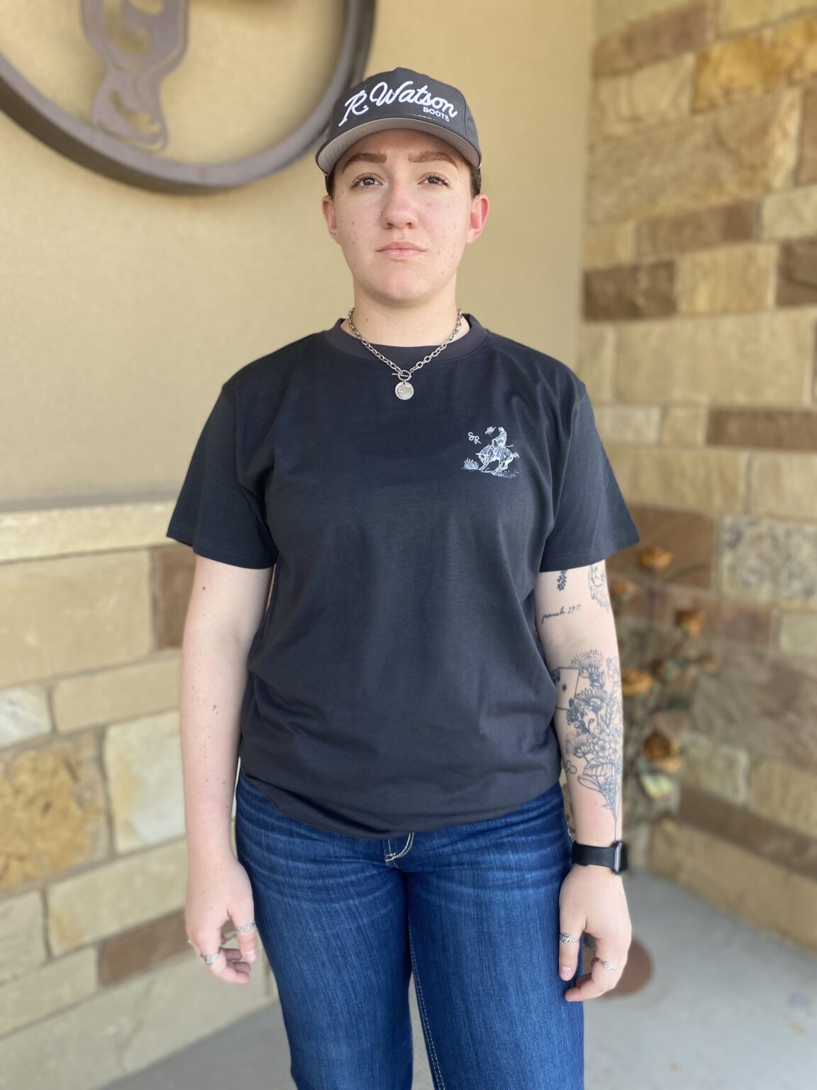 Saddle Rags Cowboy Scene Small Front Logo - Saddle Rags