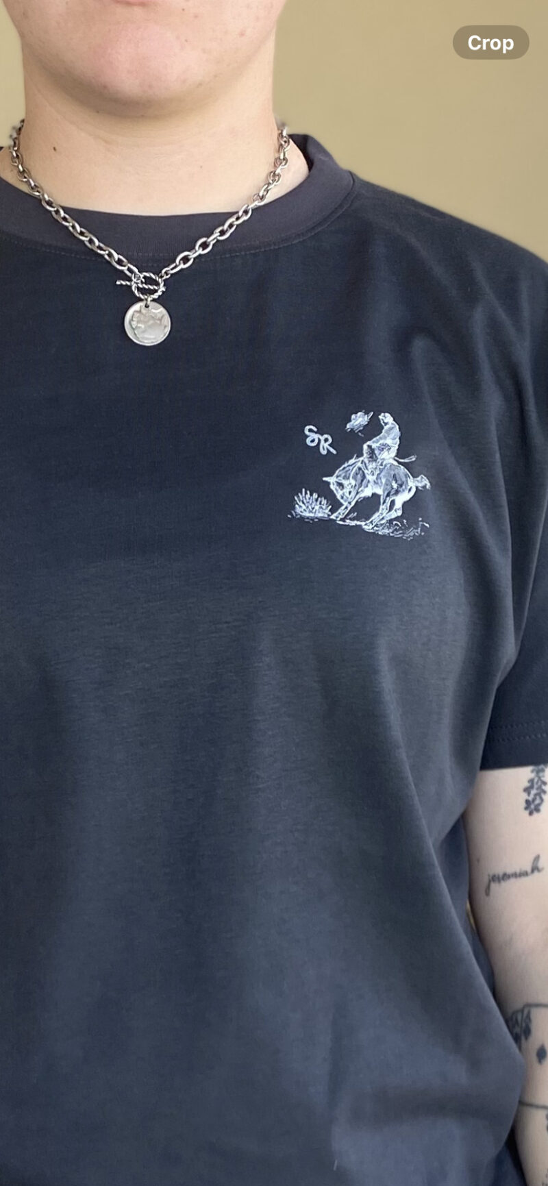 Saddle Rags Cowboy Scene Small Front Logo - Saddle Rags