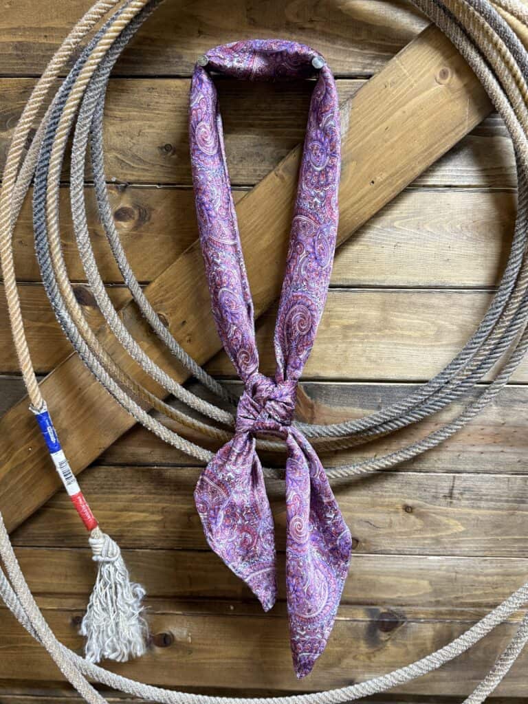 Raspberry/White Paisley Wild Rag - Saddle Rags