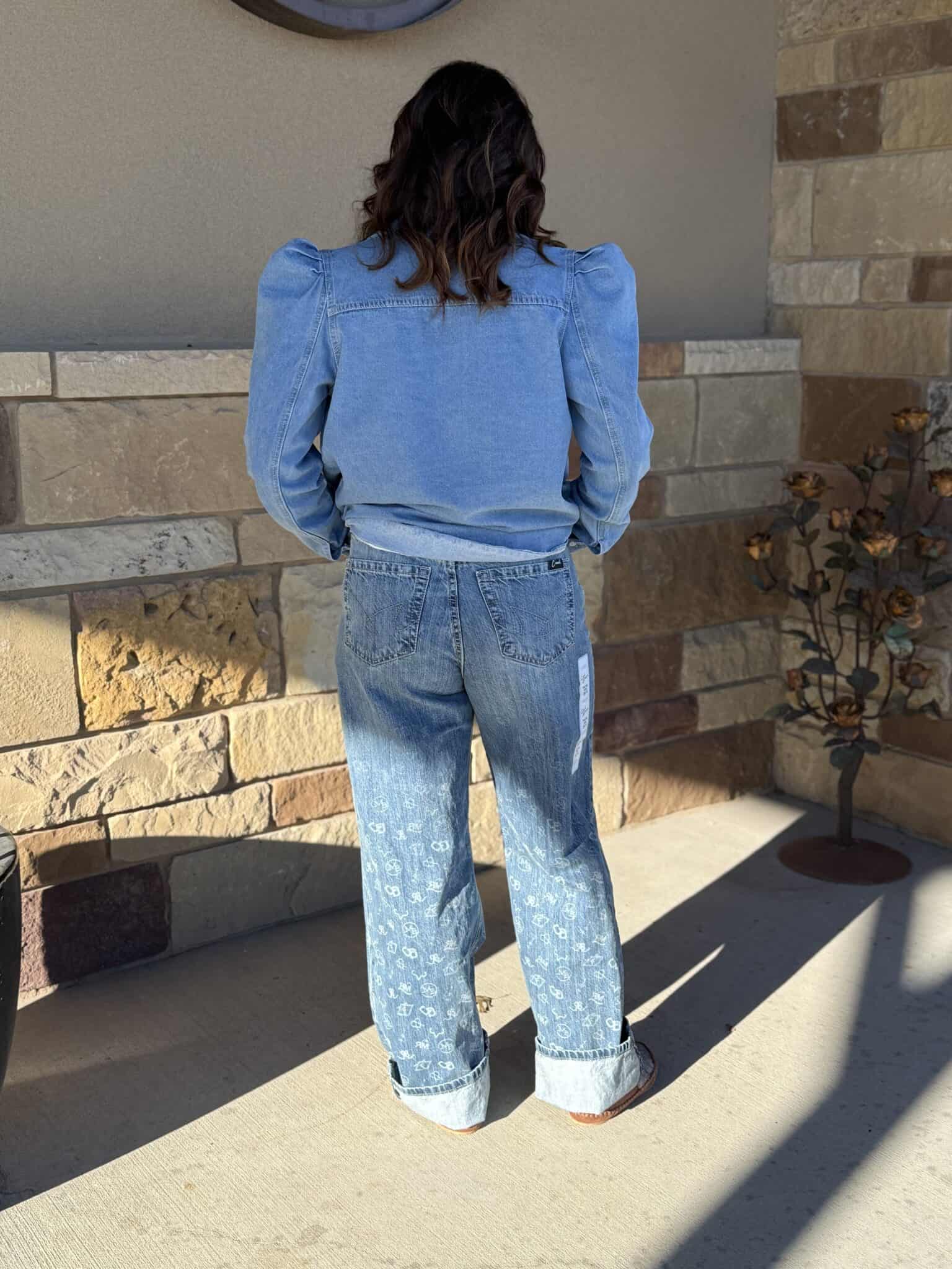 Womens Cruel Denim Casey High Rise Loose Fit Branded Denim - Saddle Rags