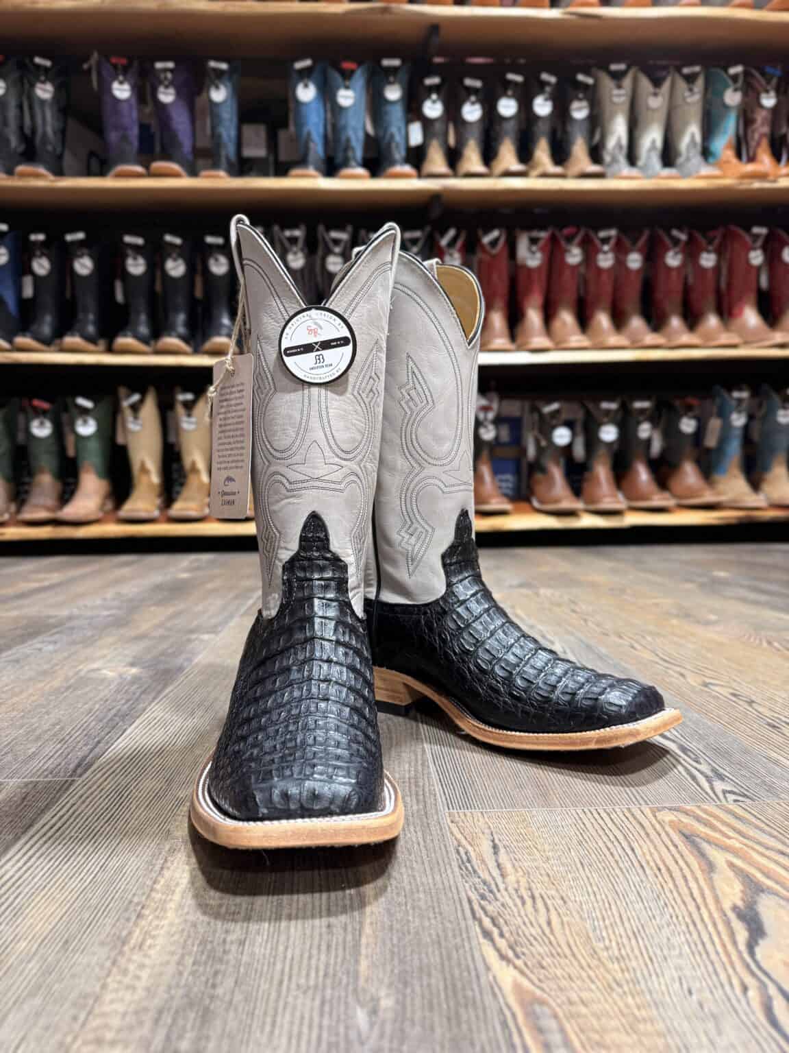 Anderson Bean Men's Black Hornback Caiman Boot - Saddle Rags