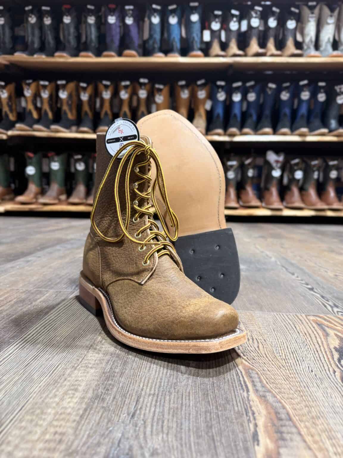 Anderson Bean Geronimo Bison Lace Up Boot - Saddle Rags